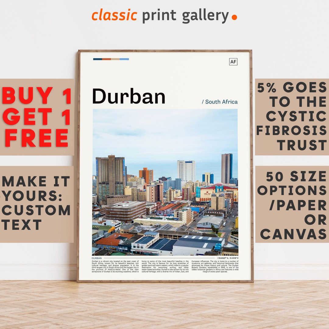 Durban Print, Durban Wall Art, Durban Color Poster With Text ...