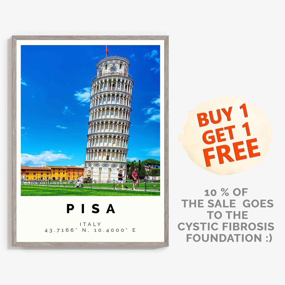 Pisa Poster Colorful Print Pisa Wall Art Pisa Photo Decor - Etsy