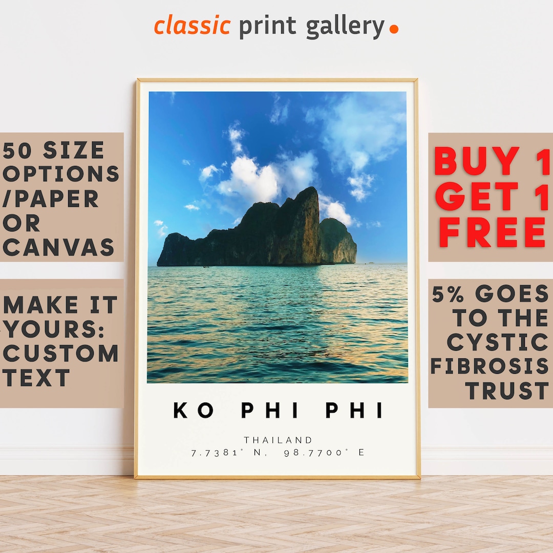 Ko Phi Phi Poster Colorful Print, Ko Phi Phi Wall Art, Ko Phi Phi Photo ...
