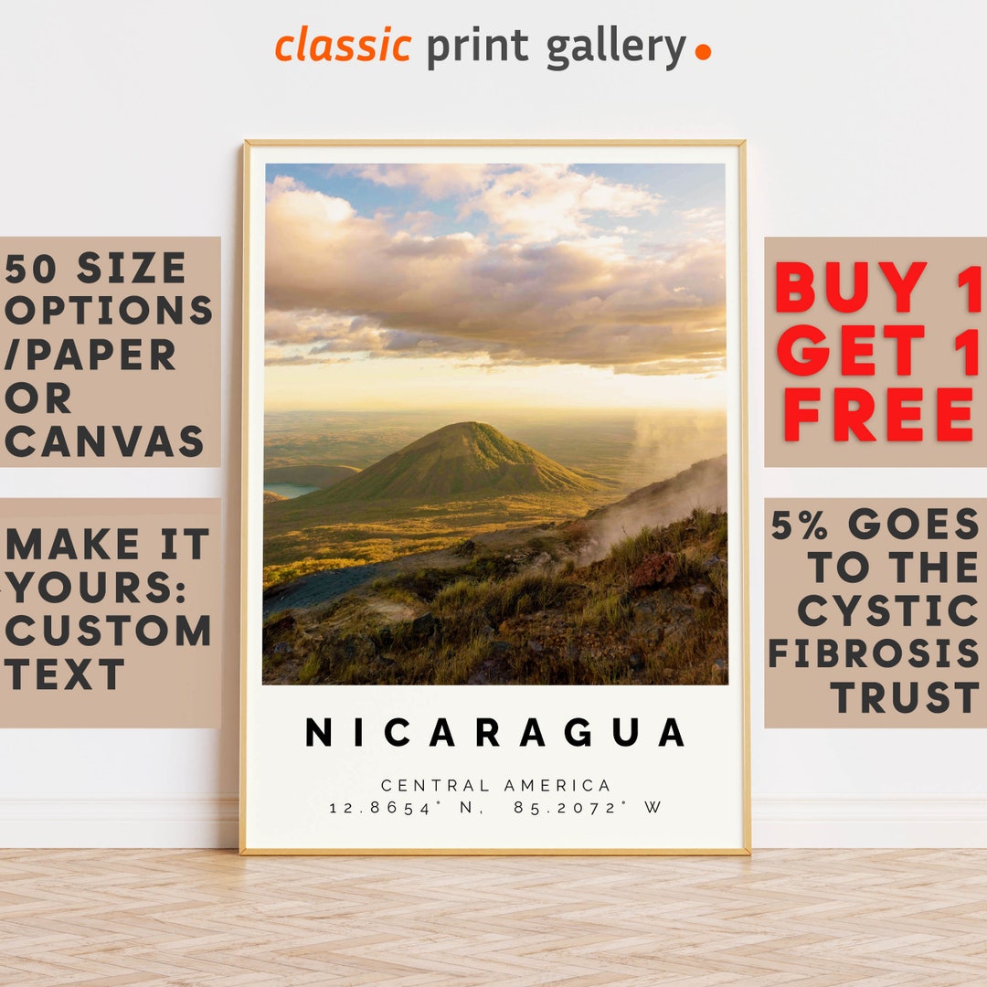 Nicaragua Poster Colorful Print, Nicaragua Wall Art, Nicaragua Photo ...