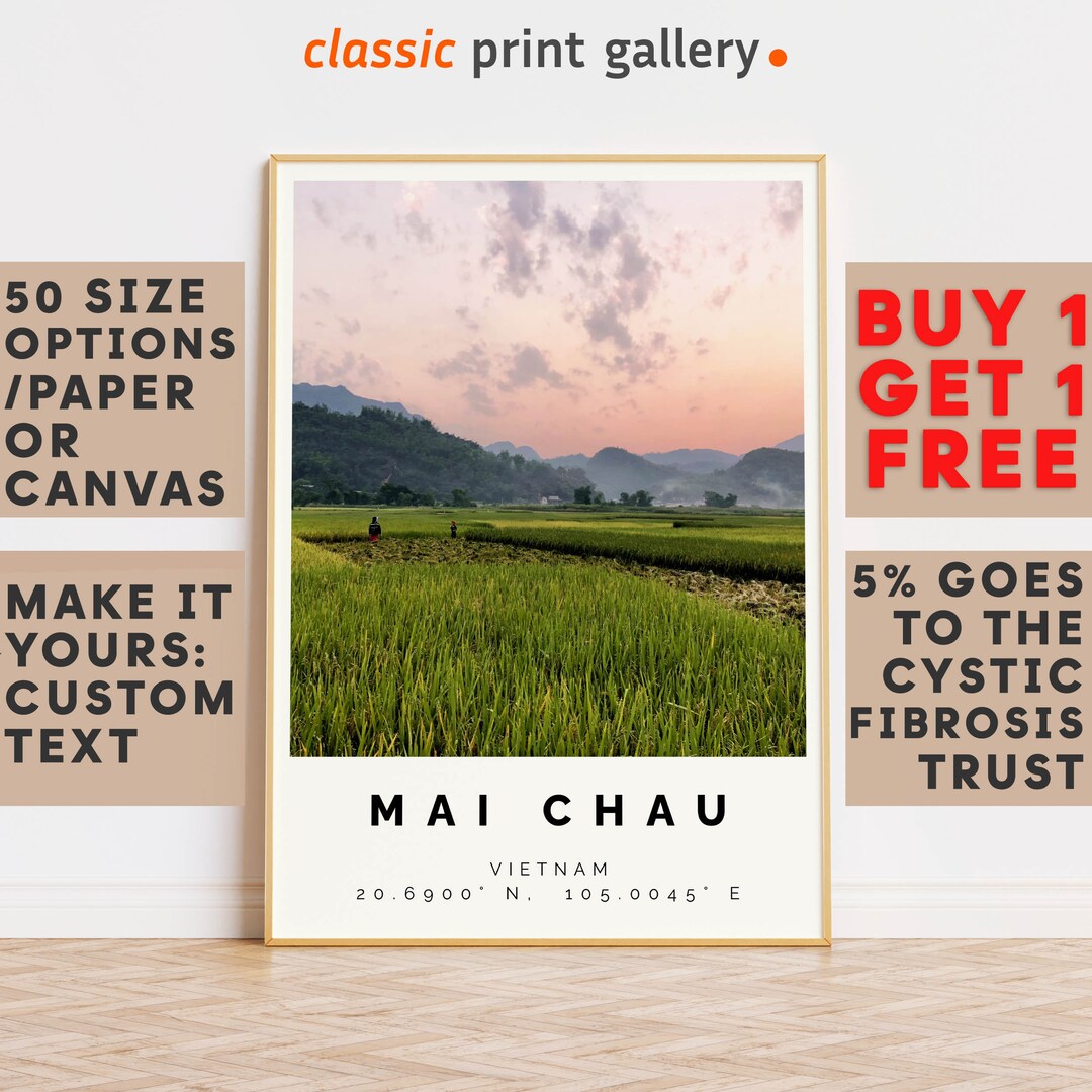 Mai Chau Poster Colorful Print, Mai Chau Wall Art, Mai Chau Photo Decor ...