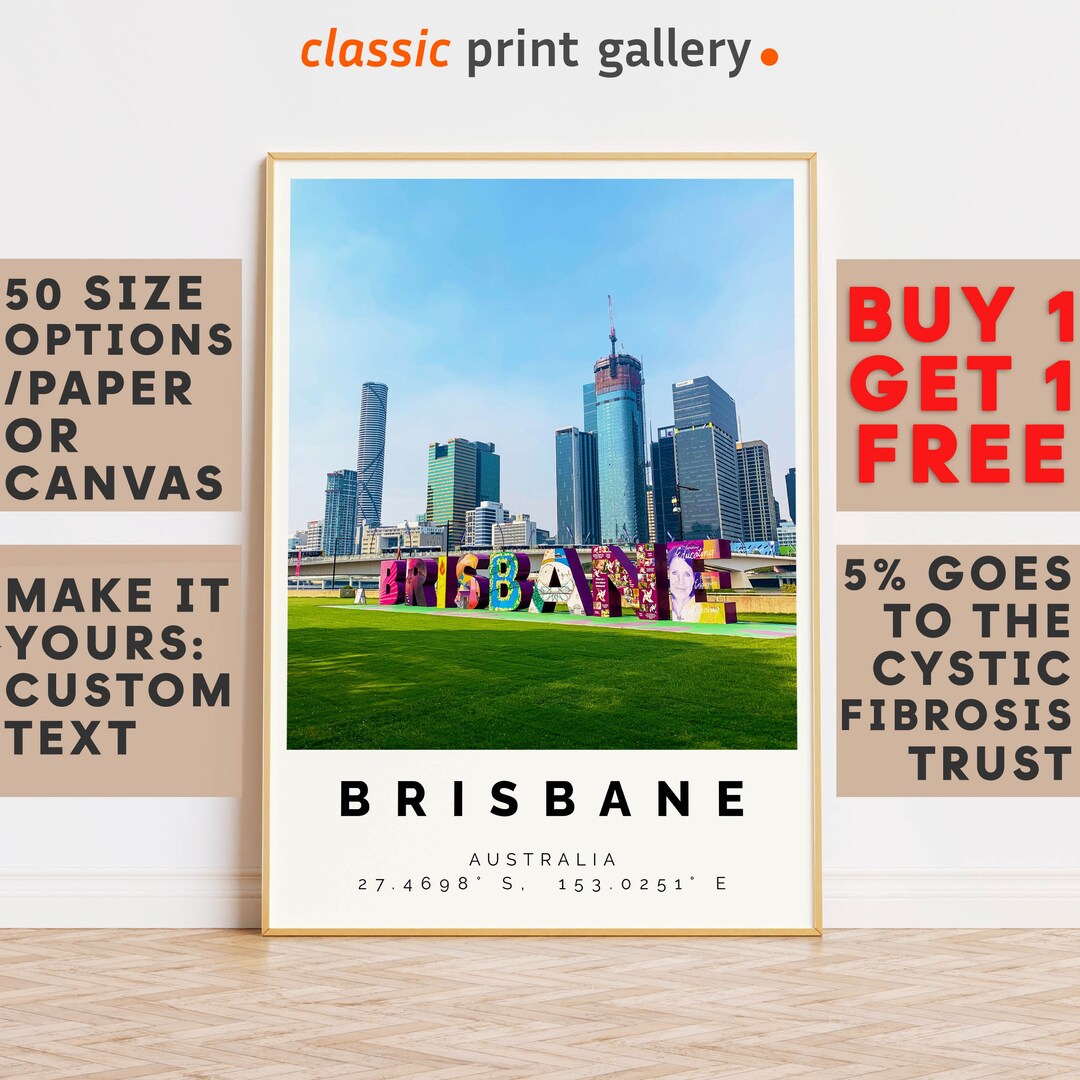 Brisbane Poster Colorful Print, Brisbane Wall Art, Brisbane Photo Decor ...