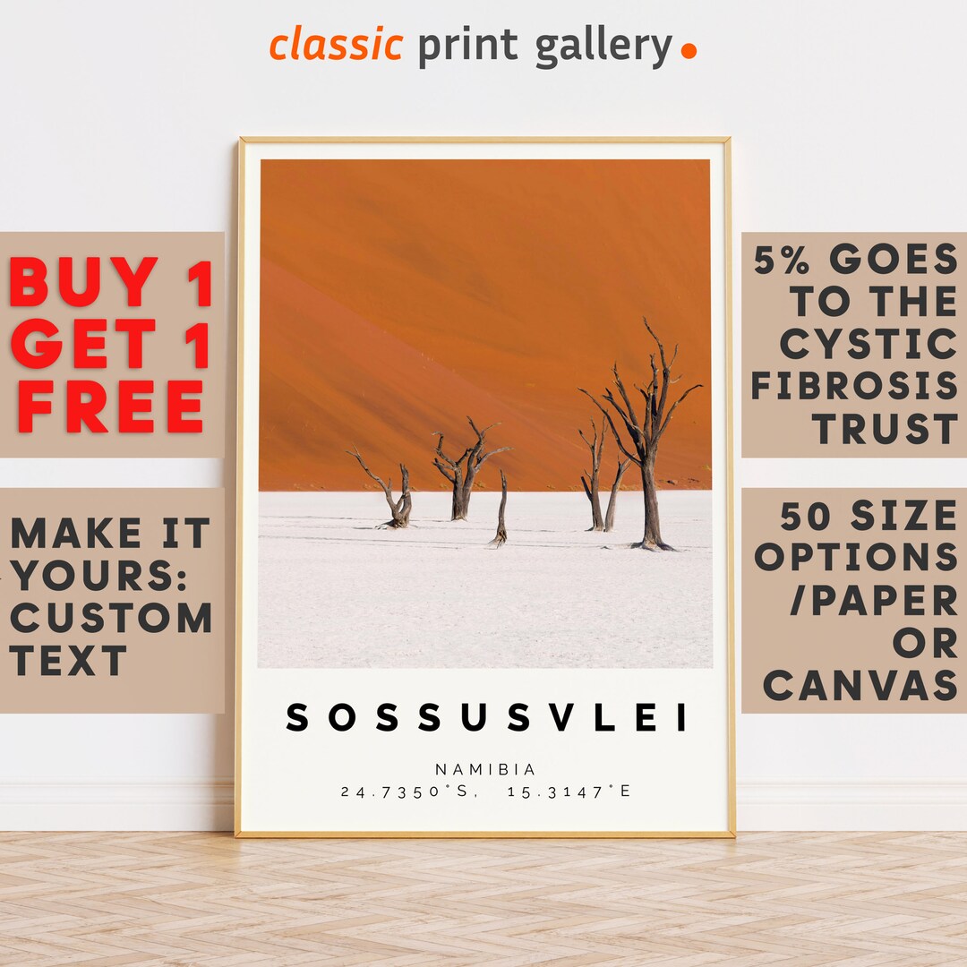 Sossusvlei Print,sossusvlei Wall Art,sossusvlei Colorful Poster,personalized Birthday Travel ...