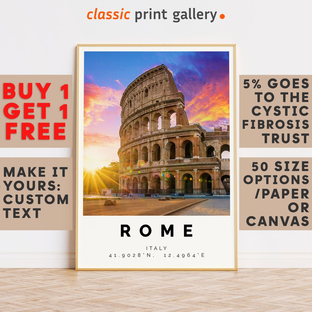 Rome Print,Rome Wall Art,Rome Colorful Poster,Personalized Birthday ...