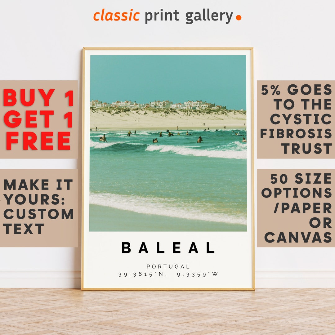 Surfing Poster,baleal Print,baleal Wall Art,baleal Colorful Poster ...