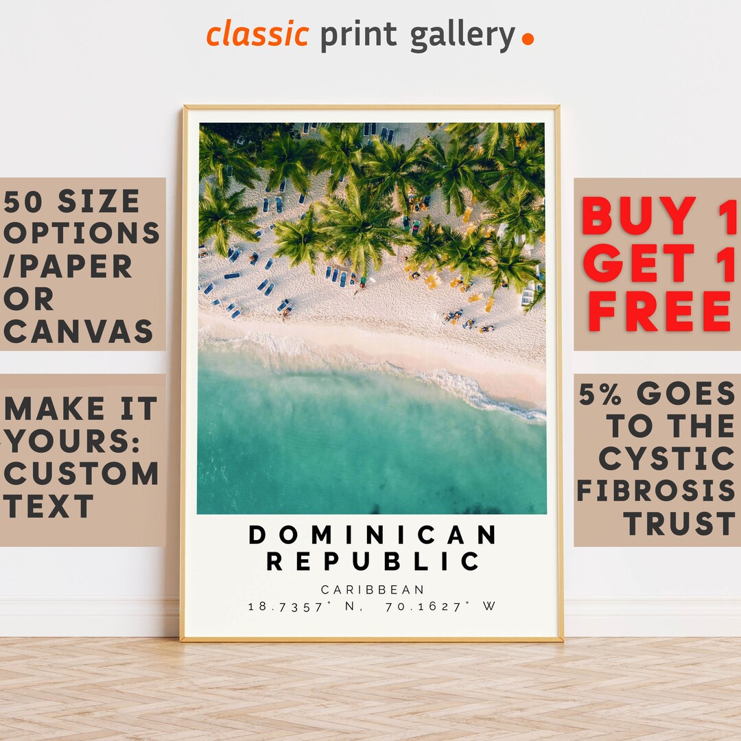 Dominican Republic Poster Colorful Print, Dominican Republic Wall Art ...