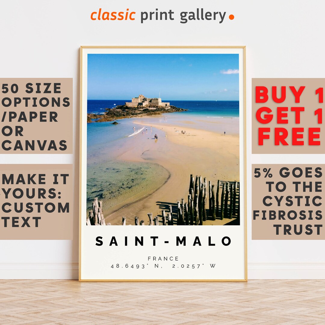 Saint-malo Poster Colorful Print, Saint-malo Wall Art, Saint-malo Photo ...