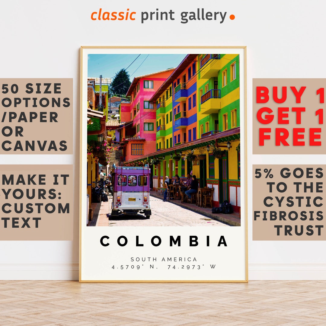 Colombia Poster Colorful Print, Colombia Wall Art, Colombia Photo Decor ...