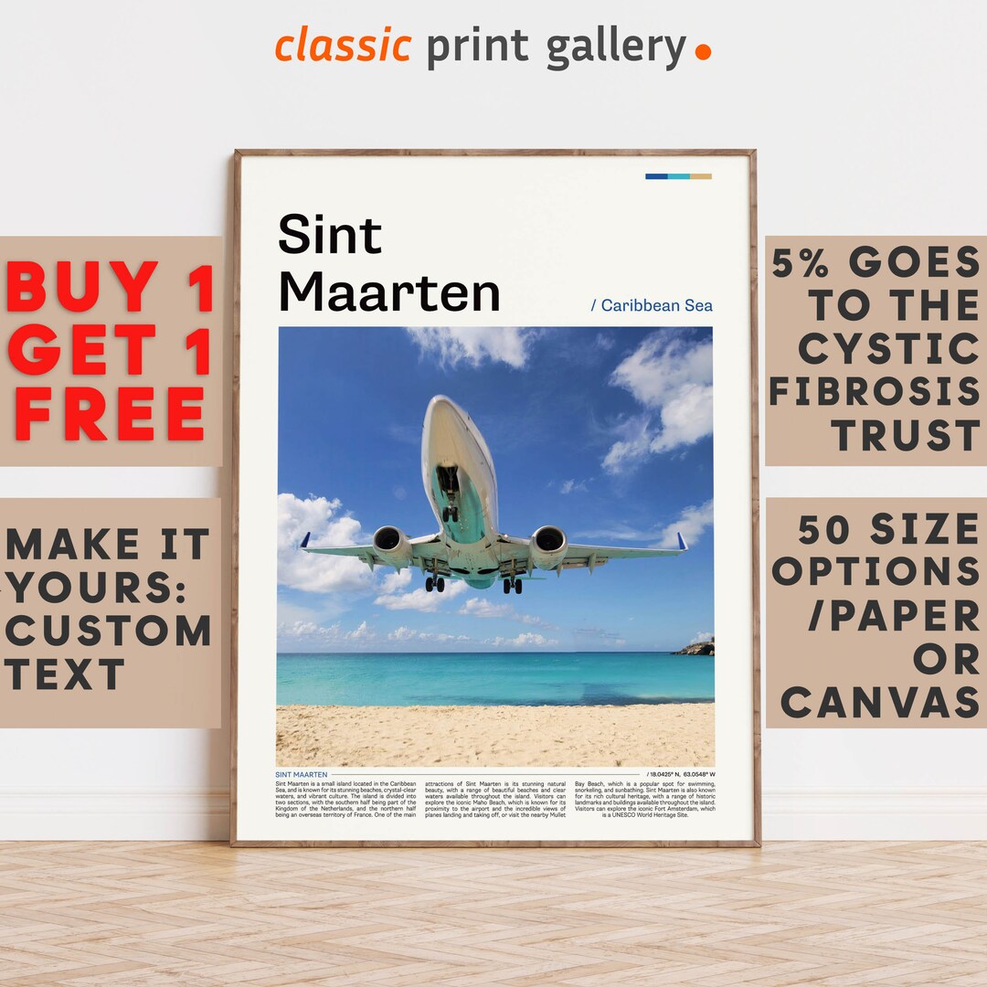 Sint Maarten Print, Sint Maarten Wall Art, Sint Maarten Color Poster ...