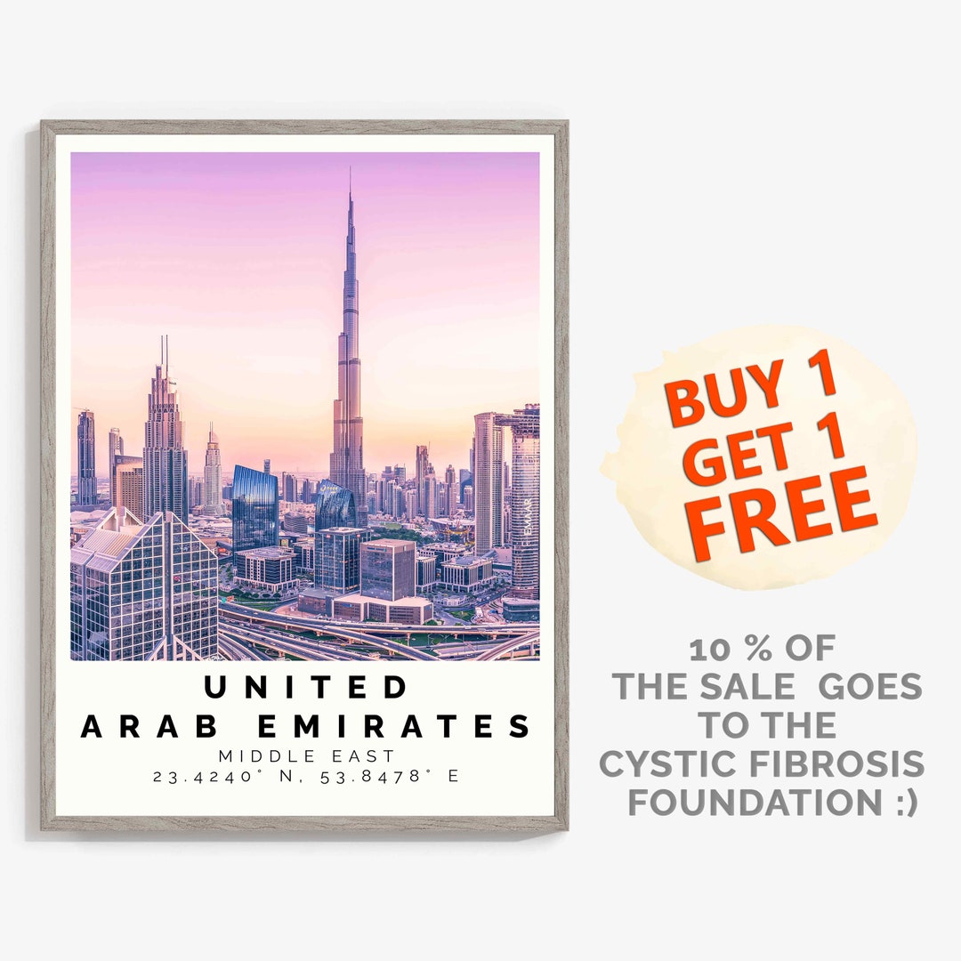United Arab Emirates Poster Colorful Print United Arab - Etsy