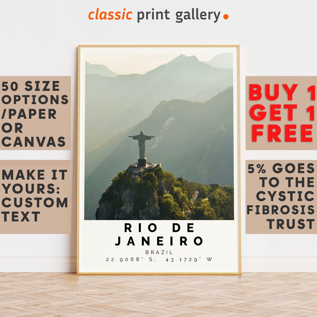 Rio De Janeiro Poster Colorful Print, Rio De Janeiro Wall Art, Rio De ...