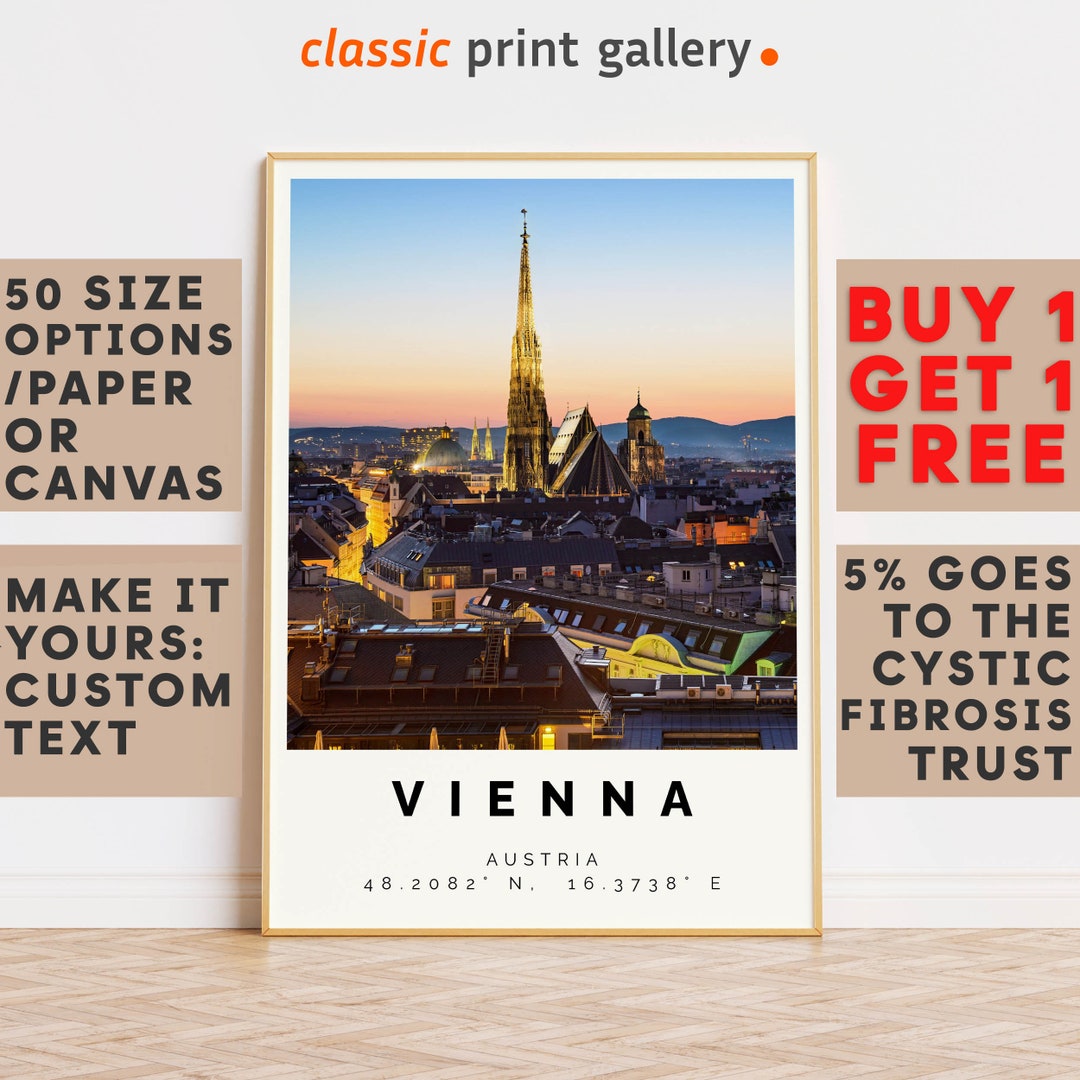 Vienna Poster Colorful Print, Vienna Wall Art, Vienna Photo Decor ...