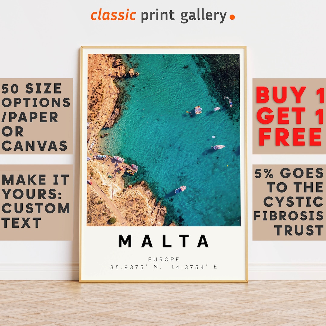 Malta Poster Colorful Print, Malta Wall Art, Malta Photo Decor, Malta ...