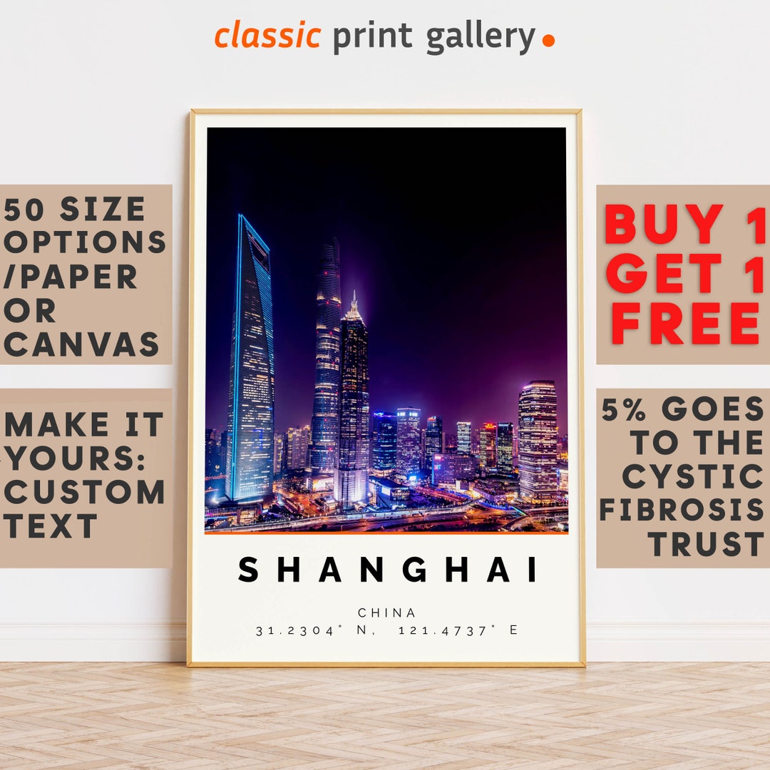 Shanghai Poster Colorful Print, Shanghai Wall Art, Shanghai Photo Decor ...
