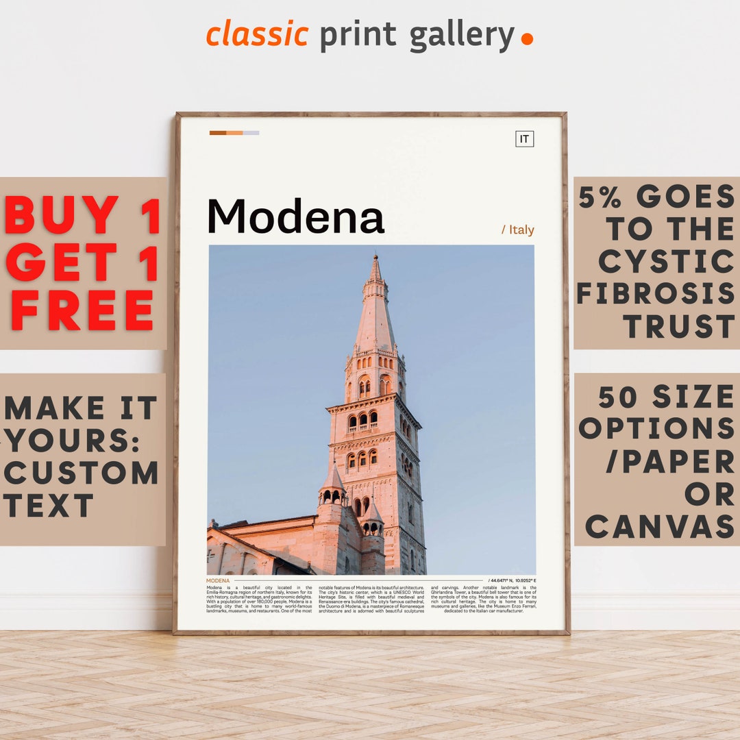 Modena Print, Modena Wall Art, Modena Color Poster With Text ...