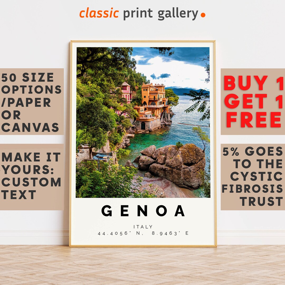 Genoa Poster Colorful Print, Genoa Wall Art, Genoa Photo Decor Gift ...