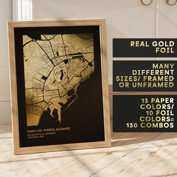 Gold Foil World Map - Etsy