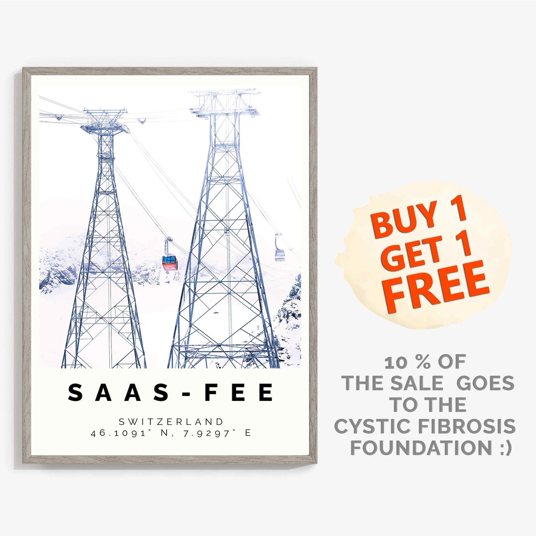 Saas-fee Poster Colorful Print Saas-fee Wall Art Saas-fee - Etsy