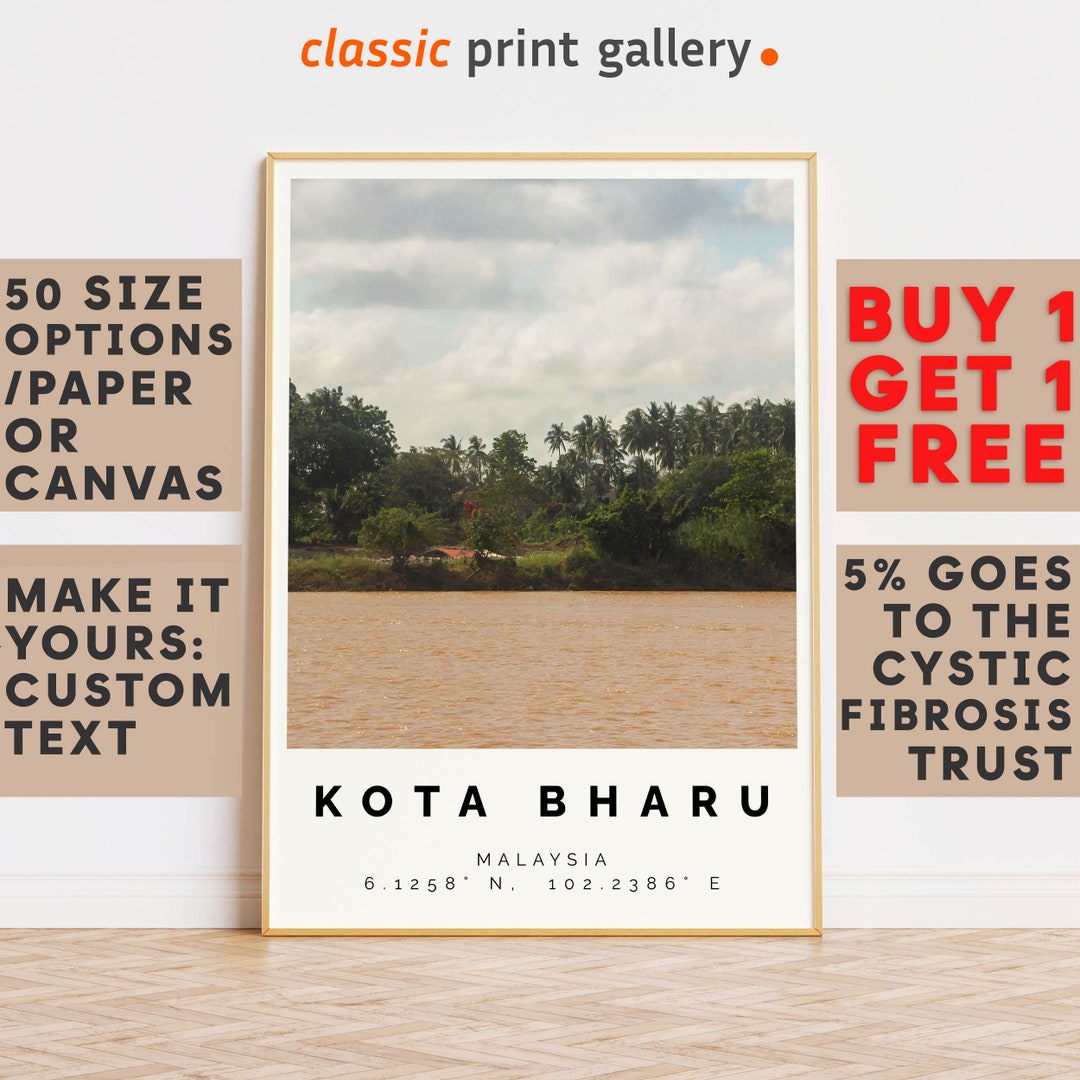 Kota Bharu Poster Colorful Print, Kota Bharu Wall Art, Kota Bharu Photo ...