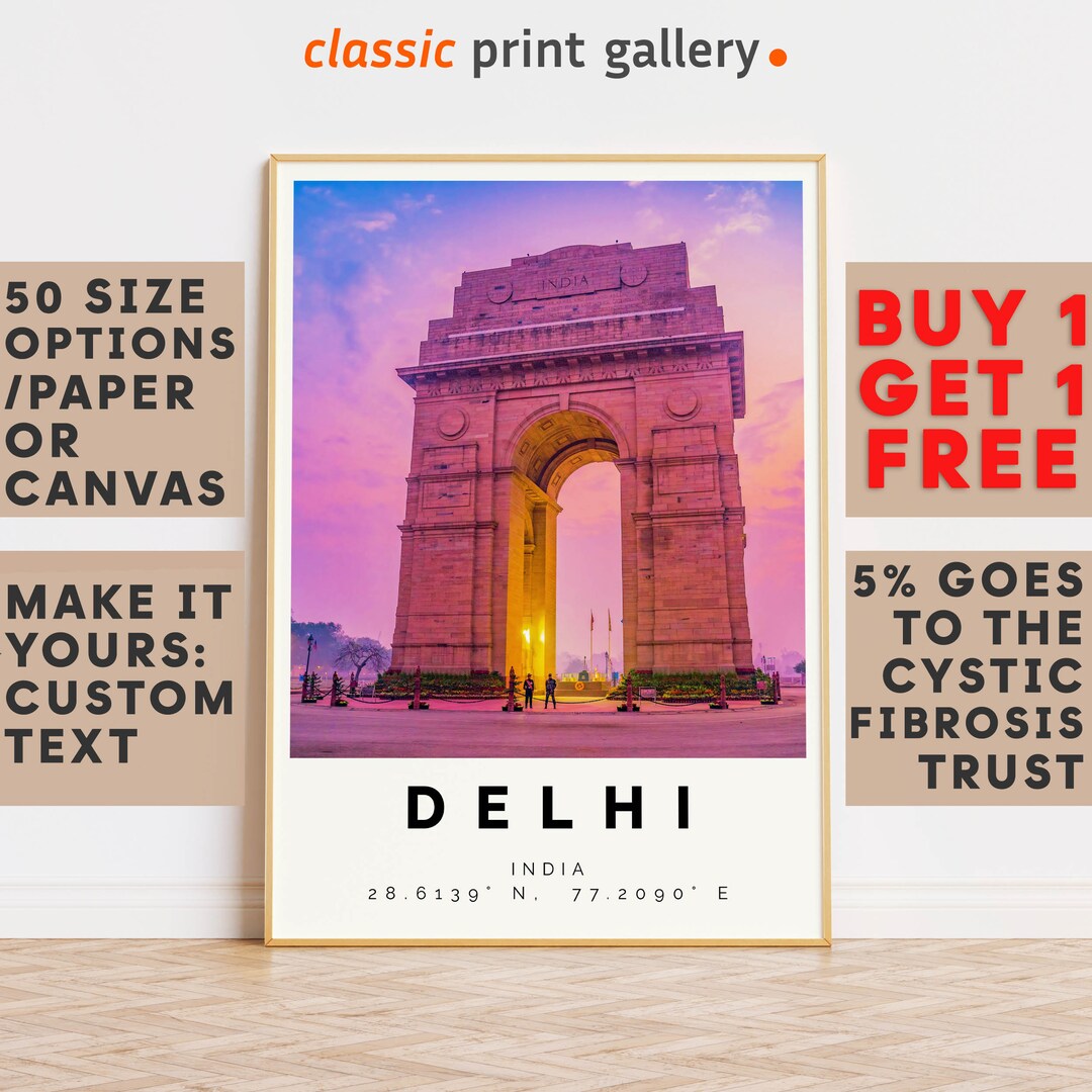 Delhi Poster Colorful Print, Delhi Wall Art, Delhi Photo Decor, Delhi ...