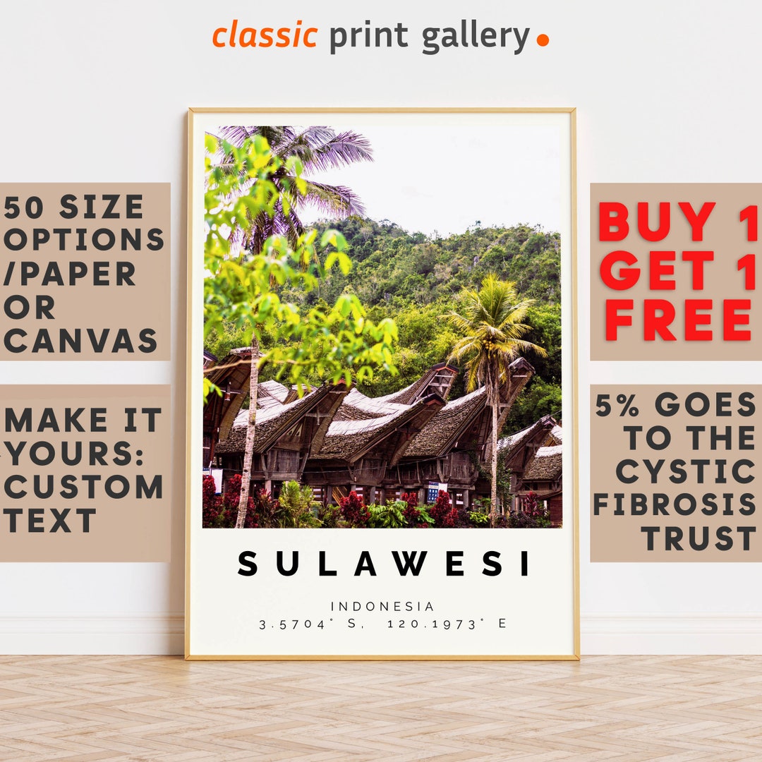 Sulawesi Poster Colorful Print, Sulawesi Wall Art, Sulawesi Photo Decor ...