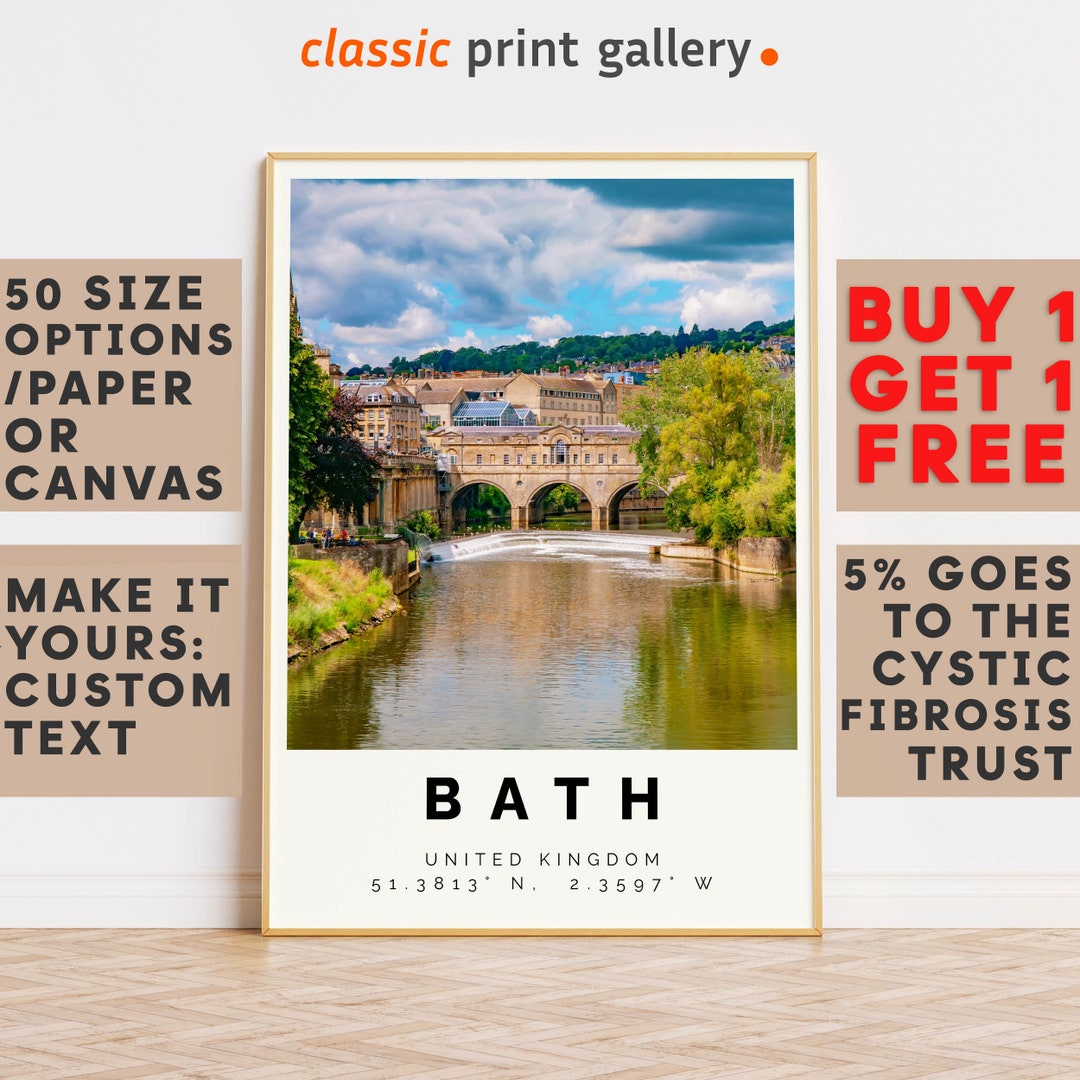 Bath Poster Colorful Print, Bath Wall Art, Bath Photo Decor, Bath Gift ...