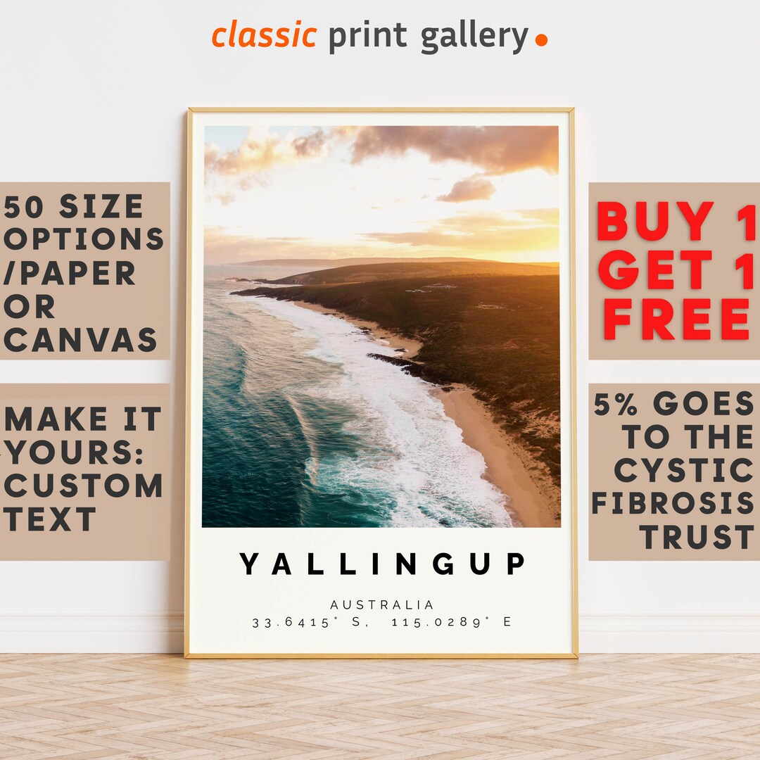 Yallingup Poster Colorful Print, Yallingup Wall Art, Yallingup Photo ...