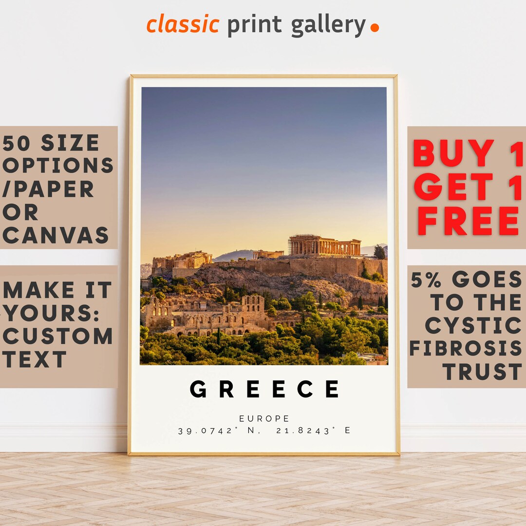 Greece Poster Colorful Print, Greece Wall Art, Greece Photo Decor ...
