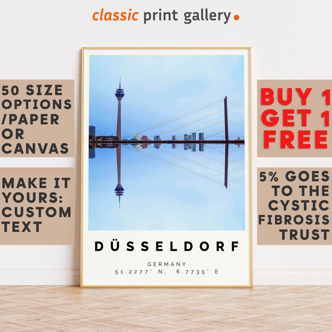 Düsseldorf Poster Colorful Print, Düsseldorf Wall Art, Düsseldorf Photo ...