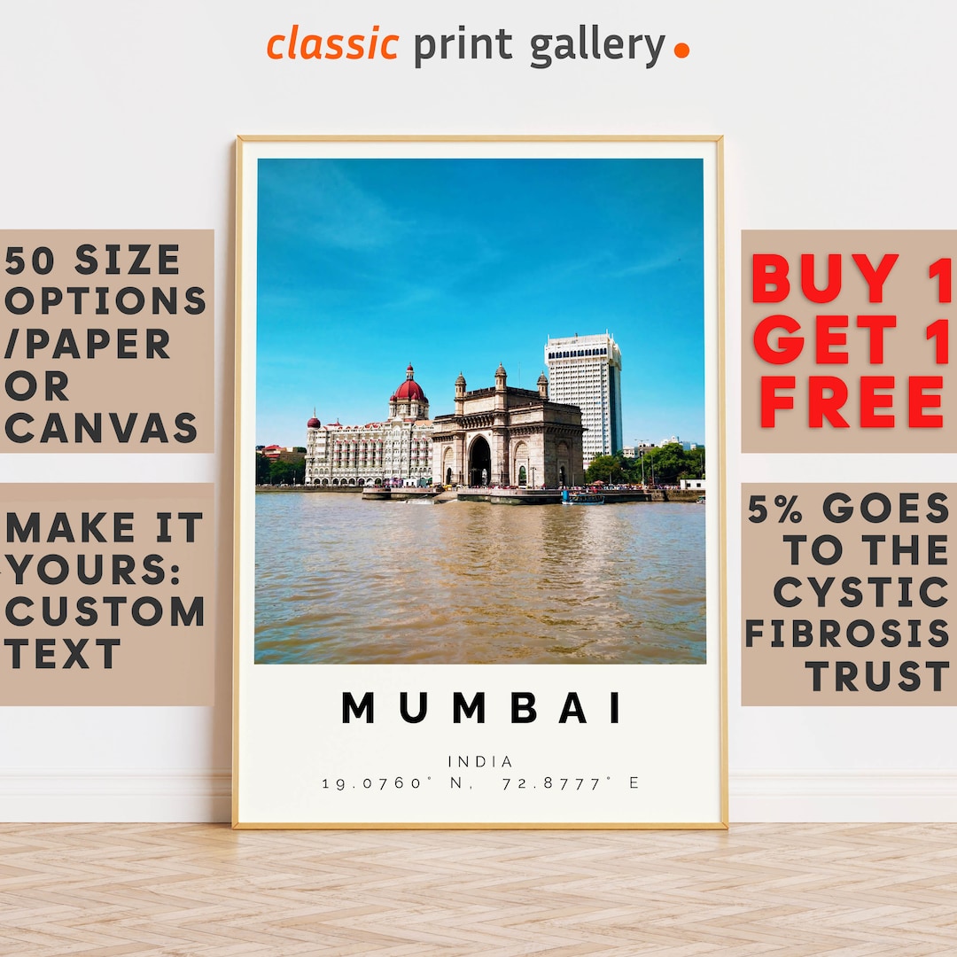 Mumbai Poster Colorful Print, Mumbai Wall Art, Mumbai Photo Decor ...
