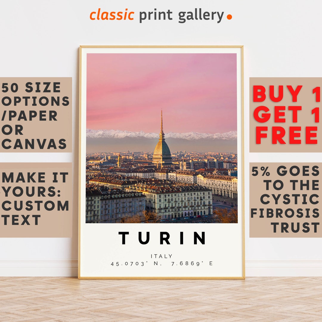 Turin Poster Colorful Print, Turin Wall Art, Turin Photo Decor, Turin ...