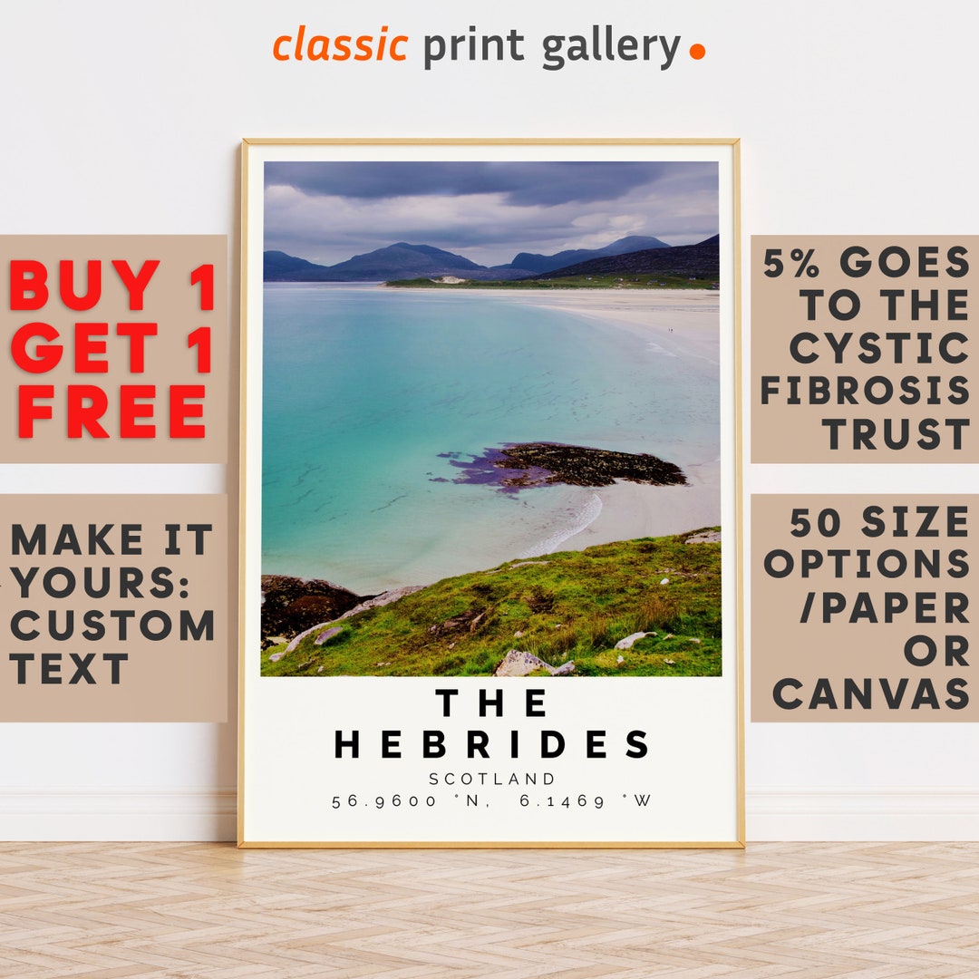 The Hebrides Print,the Hebrides Wall Art,the Hebrides Colorful Poster ...
