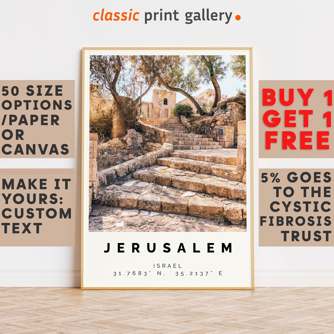 Jerusalem Poster Colorful Print, Jerusalem Wall Art, Jerusalem Photo ...