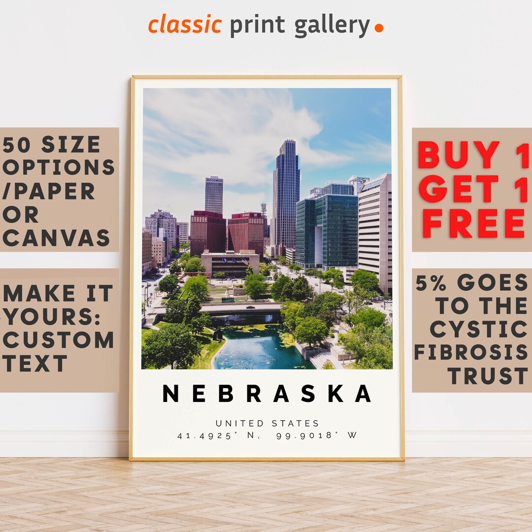 Nebraska Poster Colorful Print, Nebraska Wall Art, Nebraska Photo Decor ...