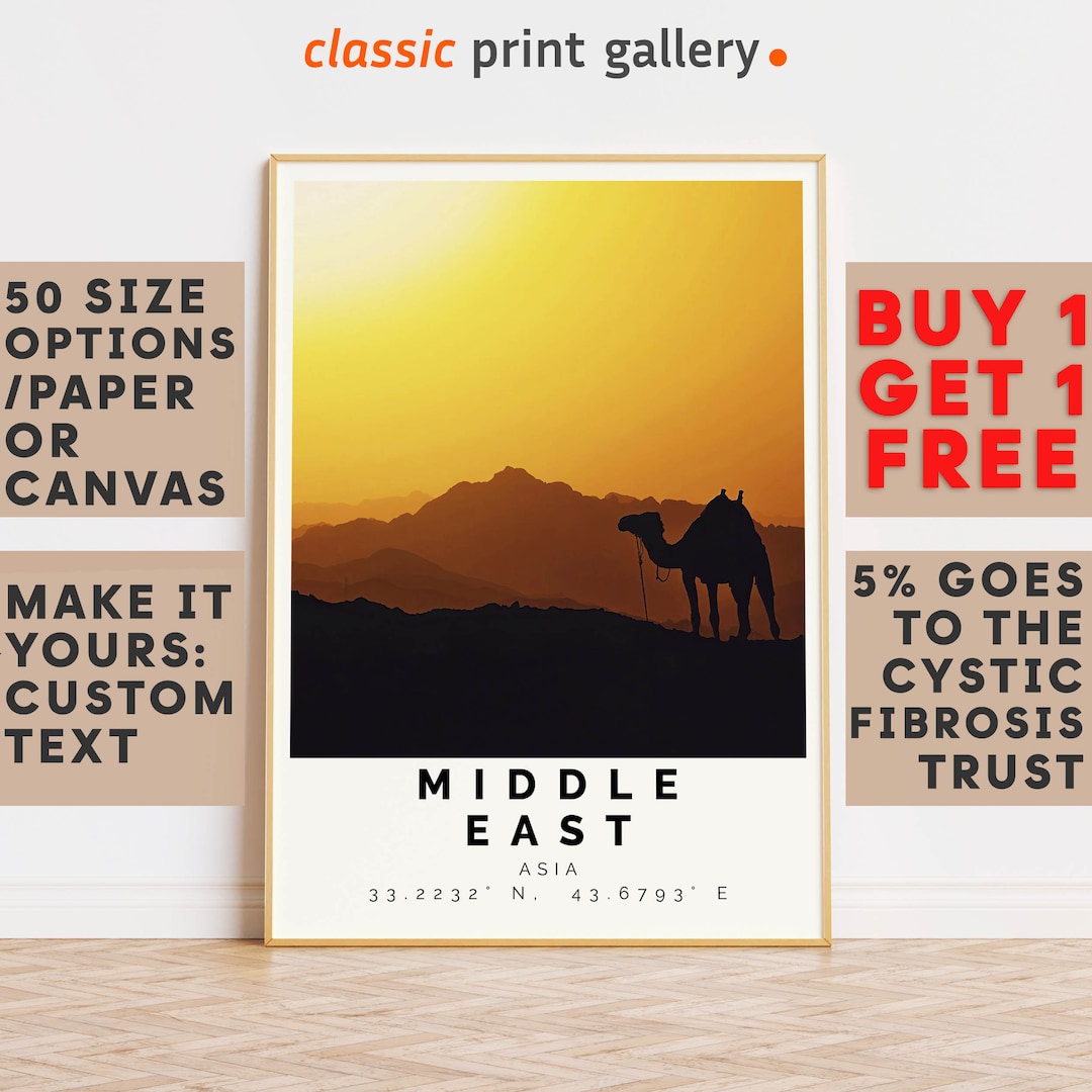 Middle East Poster Colorful Print, Middle East Wall Art, Middle East ...