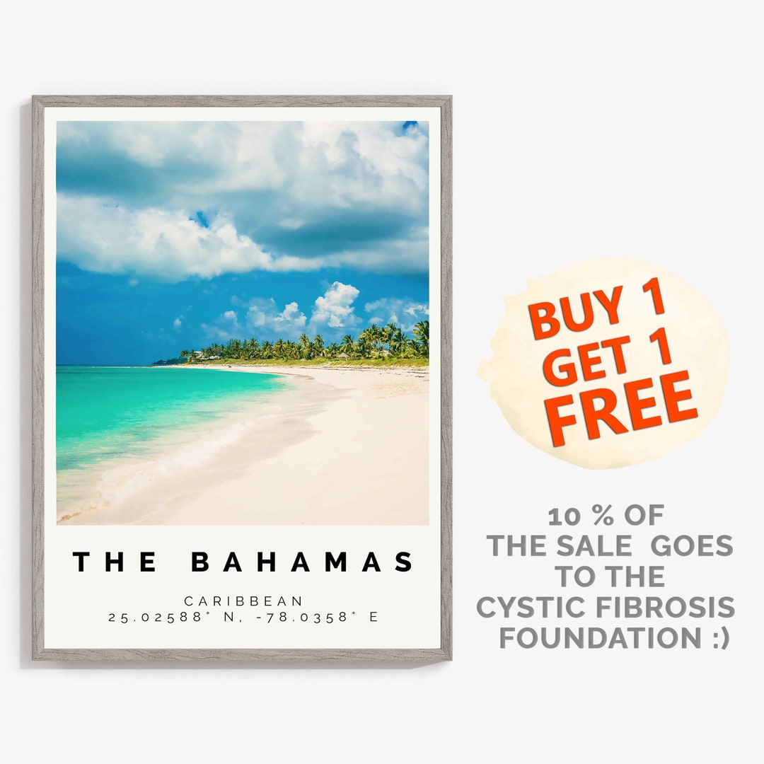The Bahamas Poster Colorful Print the Bahamas Wall Art the - Etsy