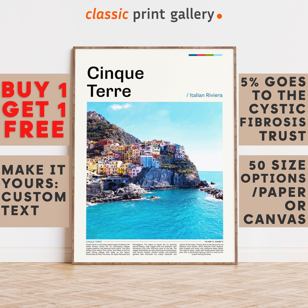 Cinque Terre Print, Cinque Terre Wall Art, Cinque Terre Color Poster ...