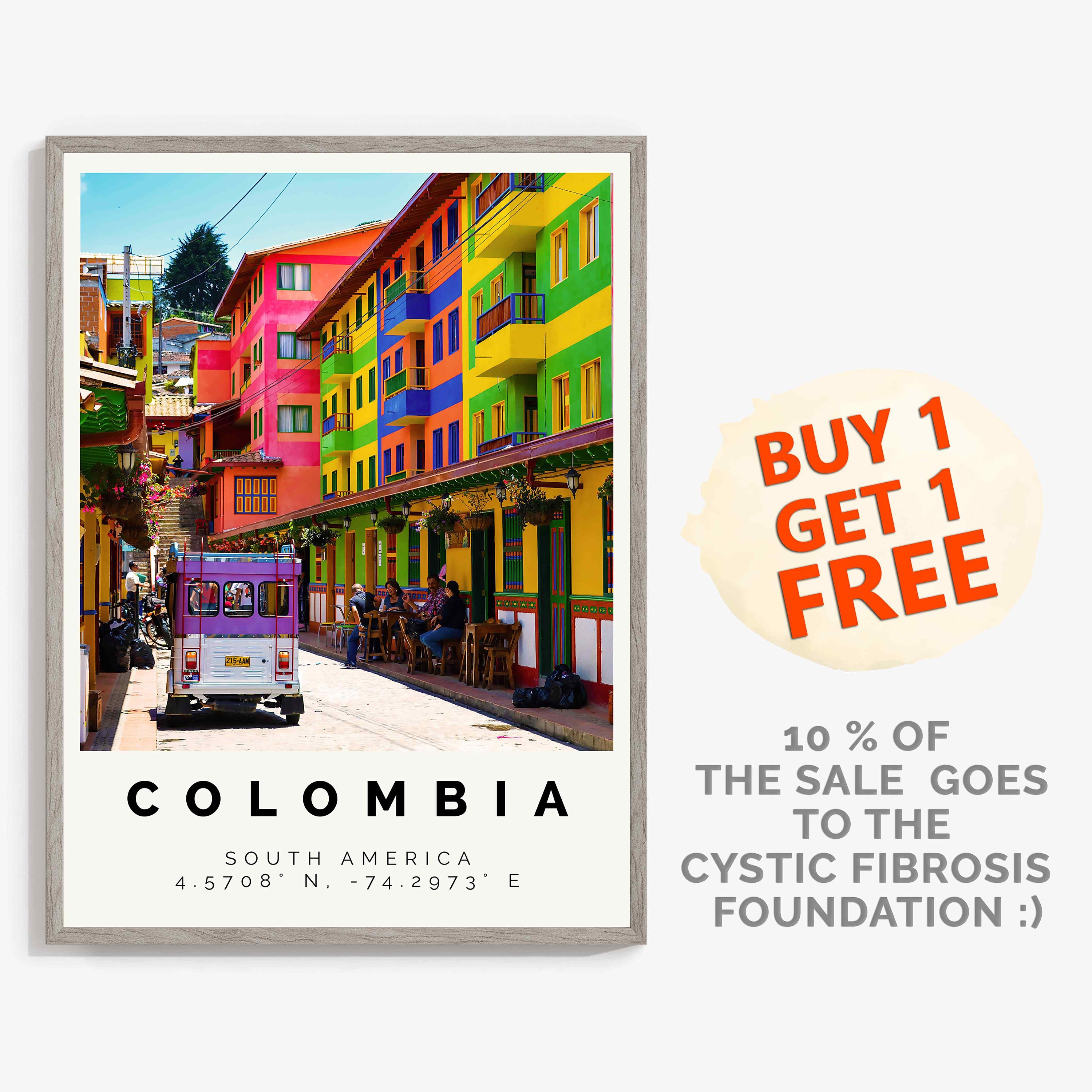 Colombia Poster Colorful Print Colombia Wall Art Colombia - Etsy