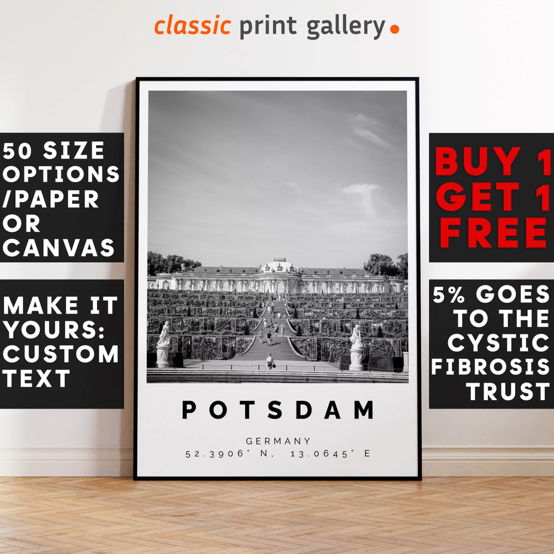 Potsdam Poster Black and White Print, Potsdam Wall Art, Potsdam Travel ...
