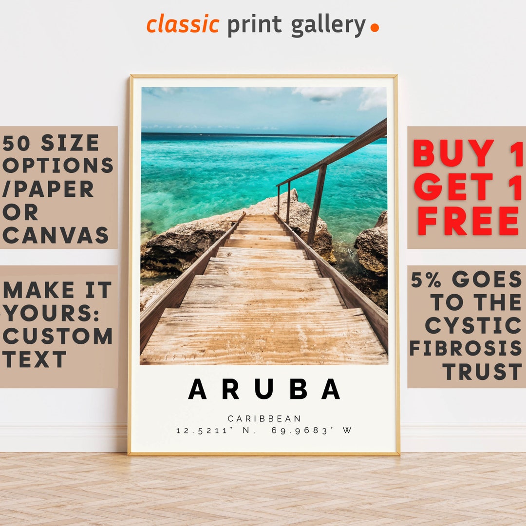 Aruba Poster Colorful Print, Aruba Wall Art, Aruba Photo Decor, Aruba ...