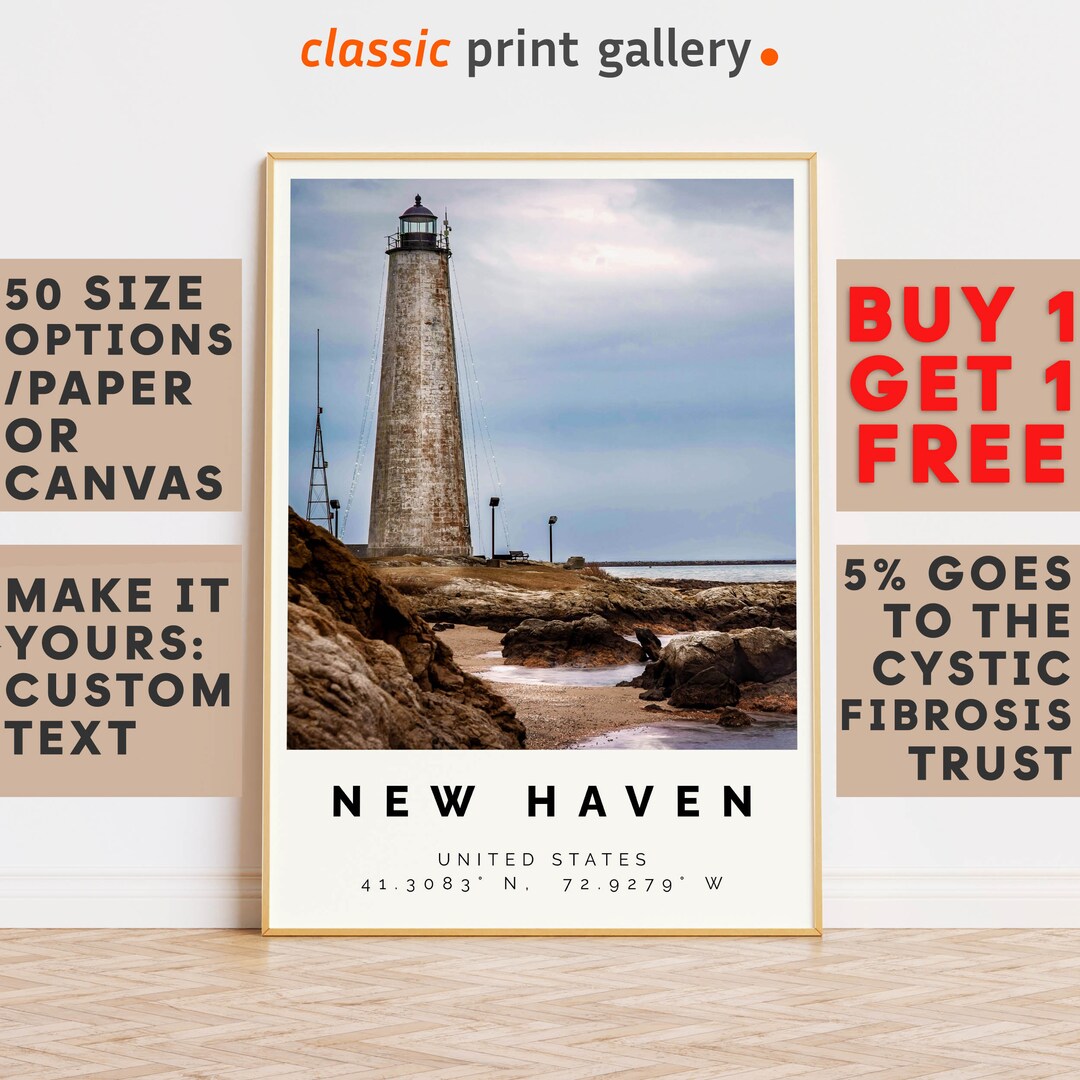 New Haven Poster Colorful Print, New Haven Wall Art, New Haven Photo ...
