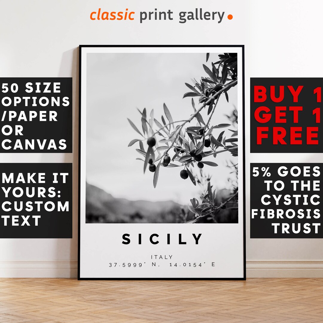 Sicily Print Black and White Photo, Sicily Wall Art, Sicily Travel ...