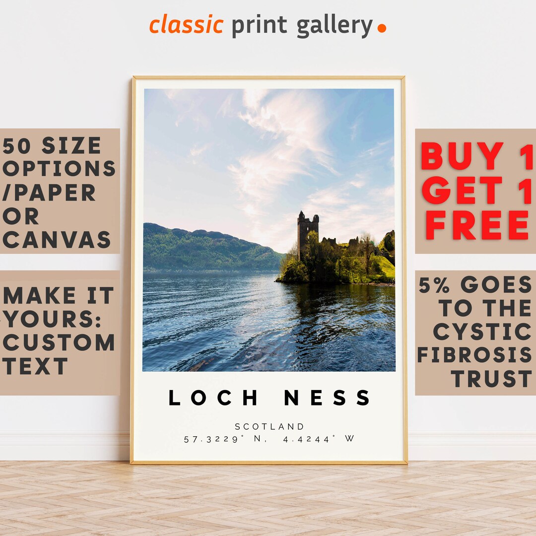 Loch Ness Poster Colorful Print, Loch Ness Wall Art, Loch Ness Photo ...