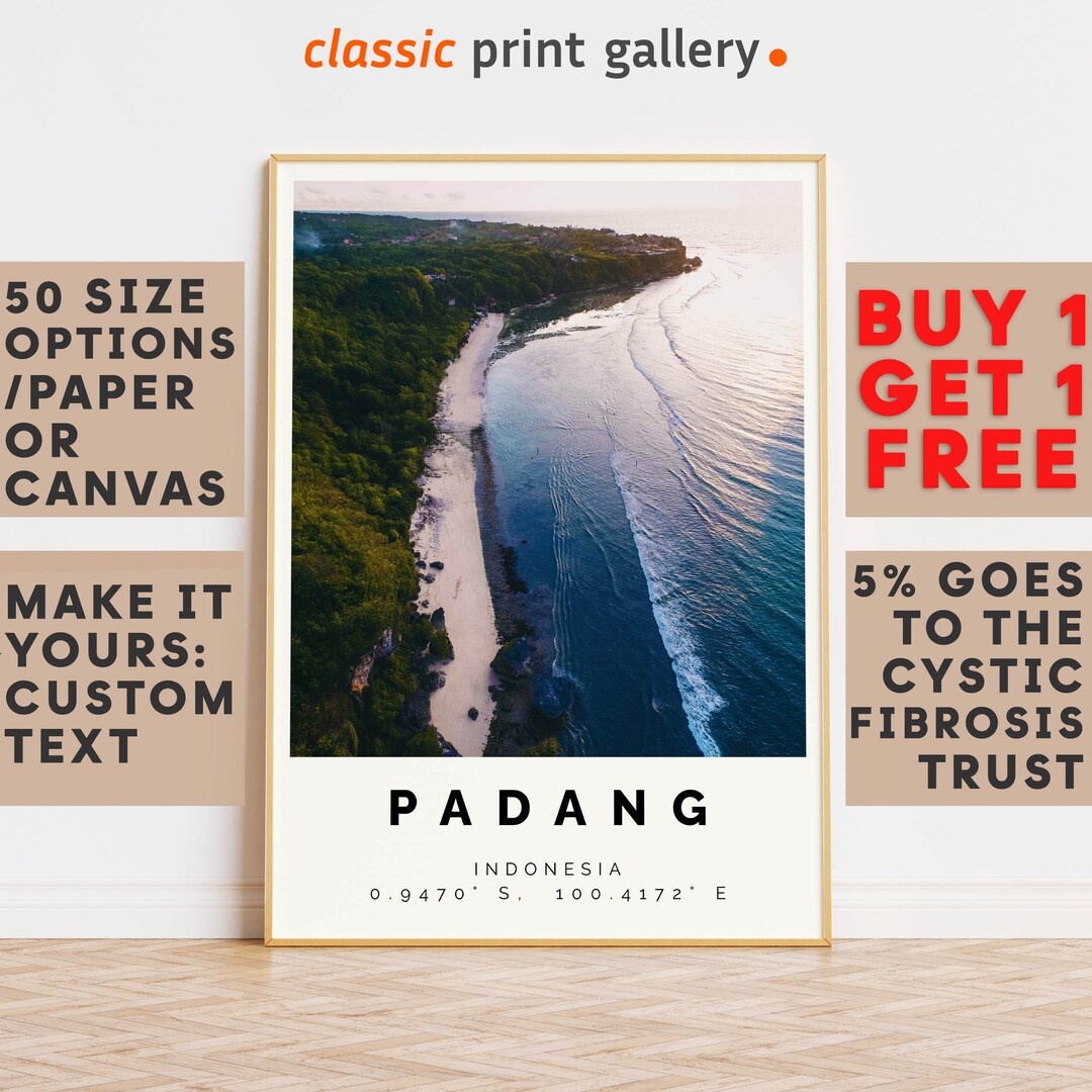 Padang Poster Colorful Print, Padang Wall Art, Padang Photo Decor ...
