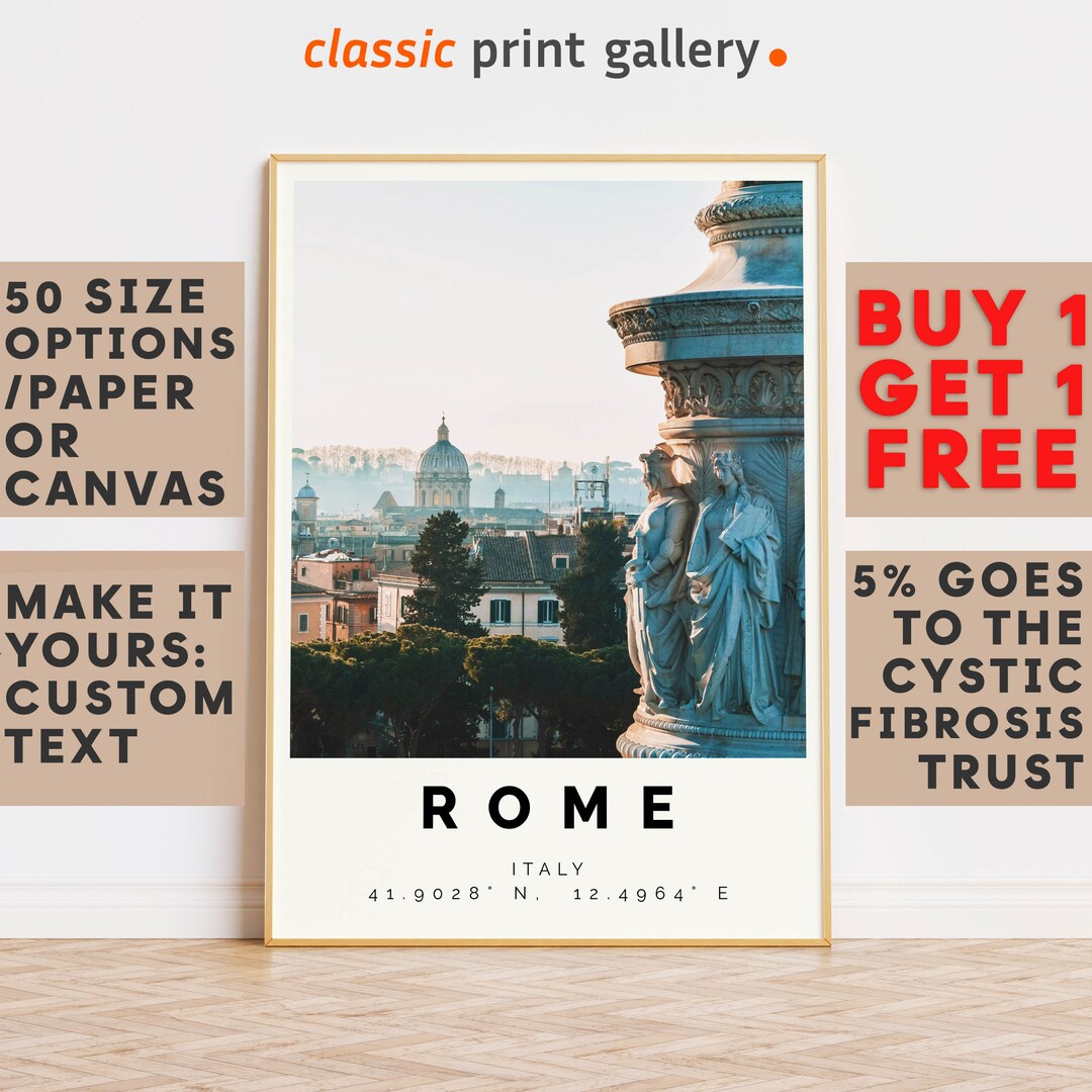 Rome Poster Colorful Print, Rome Wall Art, Rome Photo Decor, Rome Gift ...