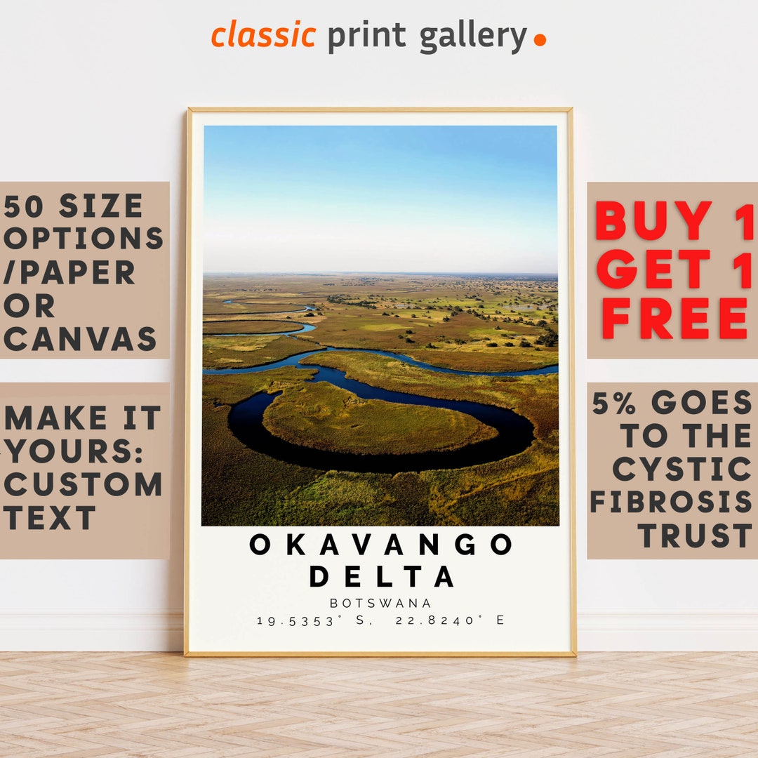 Okavango Delta Poster Colorful Print, Okavango Delta Wall Art, Okavango ...