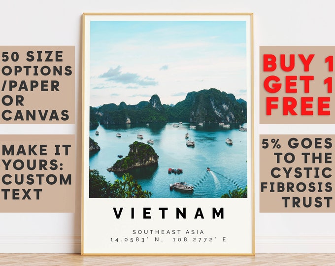 Vietnam Poster Colorful Print, Vietnam Wall Art, Vietnam Photo Decor ...