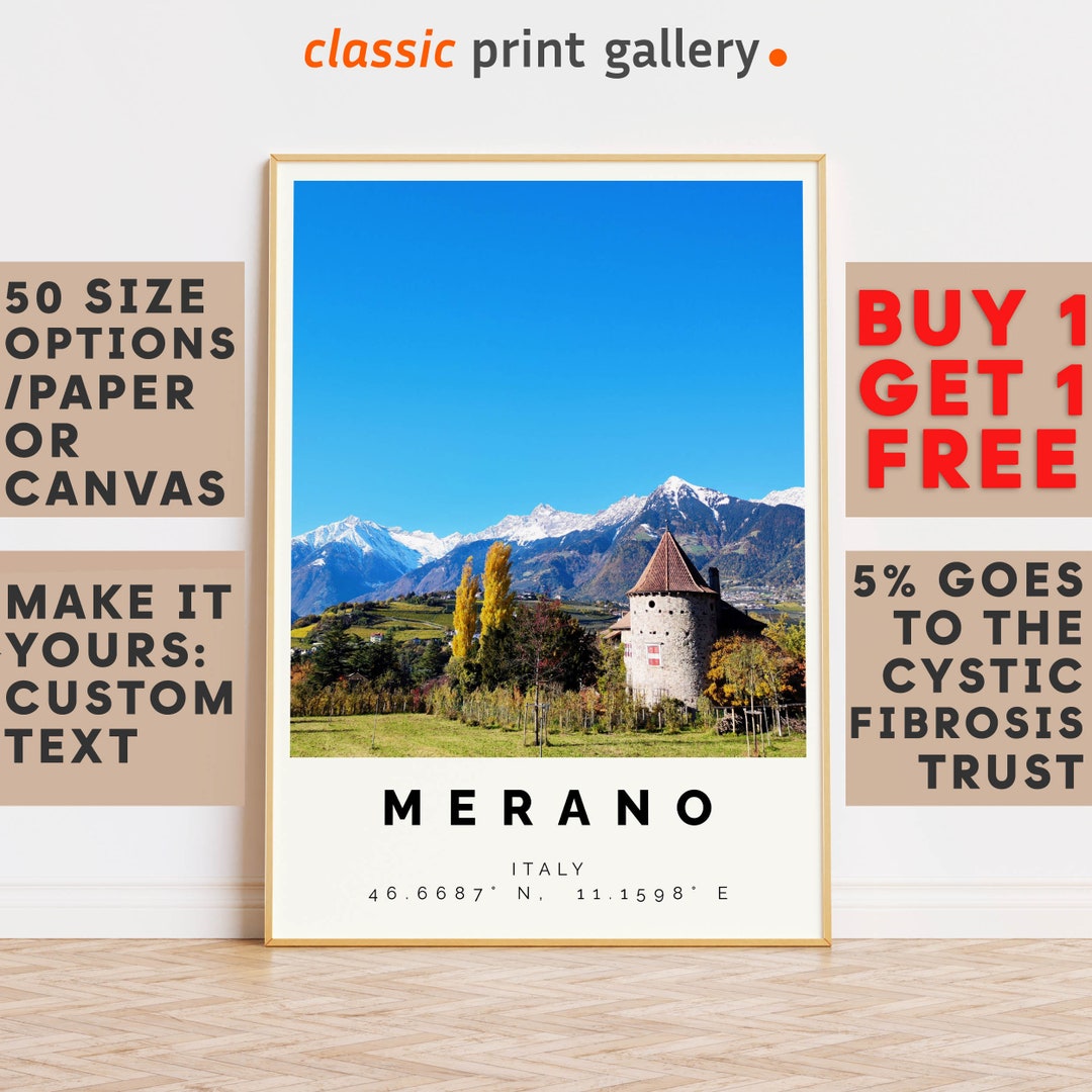 Merano Poster Colorful Print, Merano Wall Art, Merano Photo Decor ...