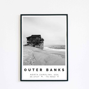 Outer Banks Posterouter Banks Print Coastal Wall Art Beach - Etsy