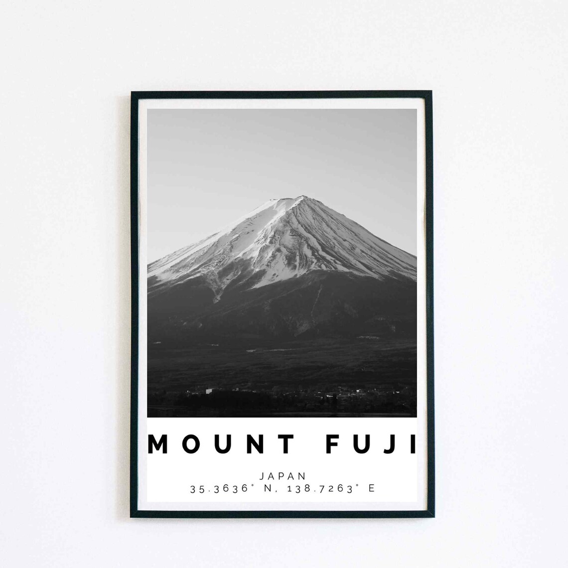 Mount Fuji Print Black and White Photo Mount Fuji Wall Art - Etsy